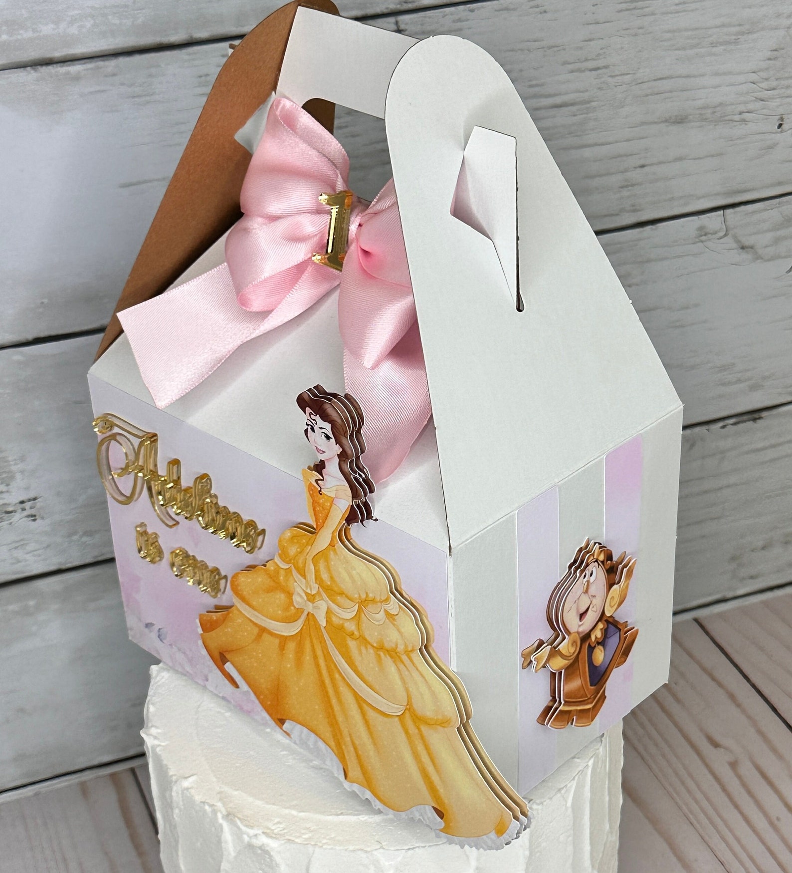 Belle Gable Box, Belle Birthday, Party Decoration Box Belle, Favor Box ...