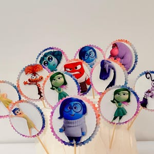 Inside Out Cupcake Topper, Inside Out Topper, Party Decor , Inside Out ...