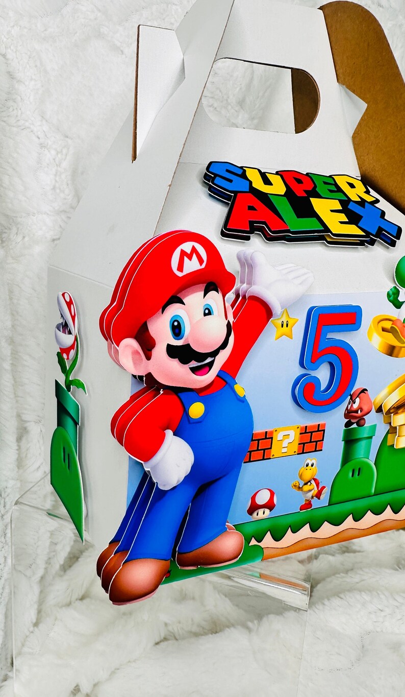 Favor Box Súper Mario Bros, Party Decoration Super Mario Bros, Favor ...