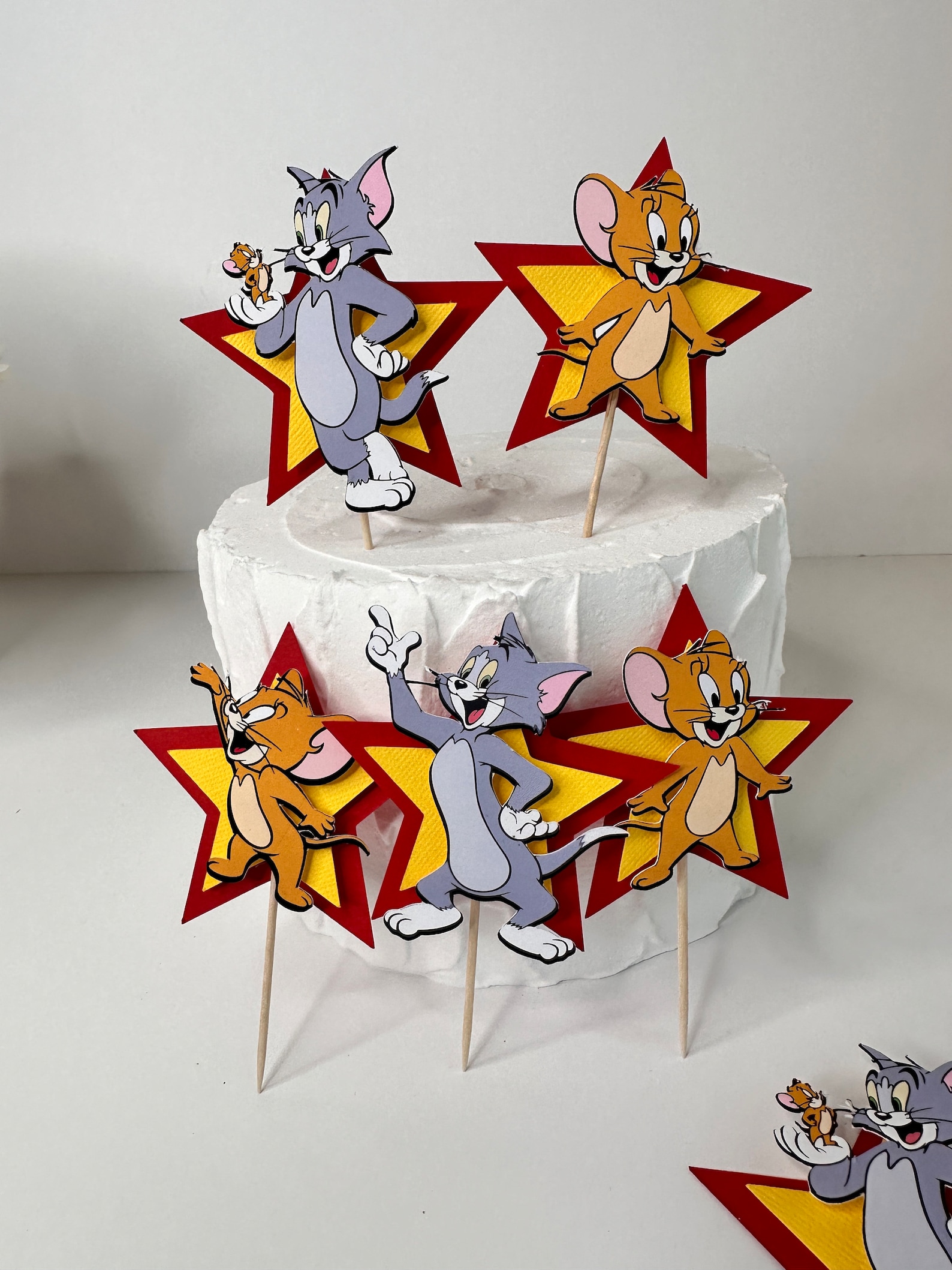 Tom & Jerry Cupcake Topper Tom Y Jerry Cupcake Topper Party - Etsy