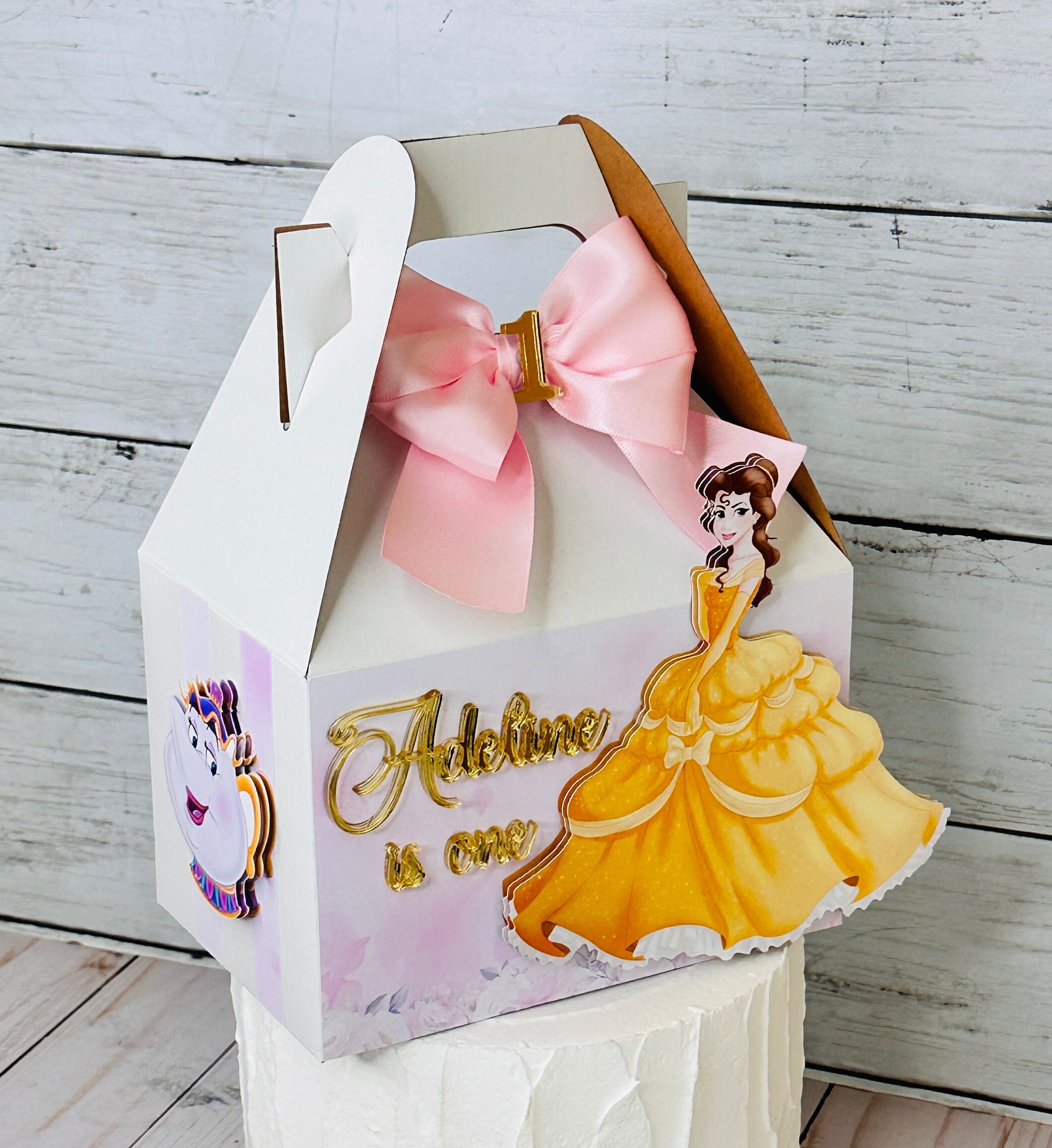 Belle Gable Box, Belle Birthday, Party Decoration Box Belle, Favor Box ...