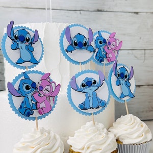 6-stitch Cupcake Topper, 1-stitch Cake Topper, Party Decor Stitch ...