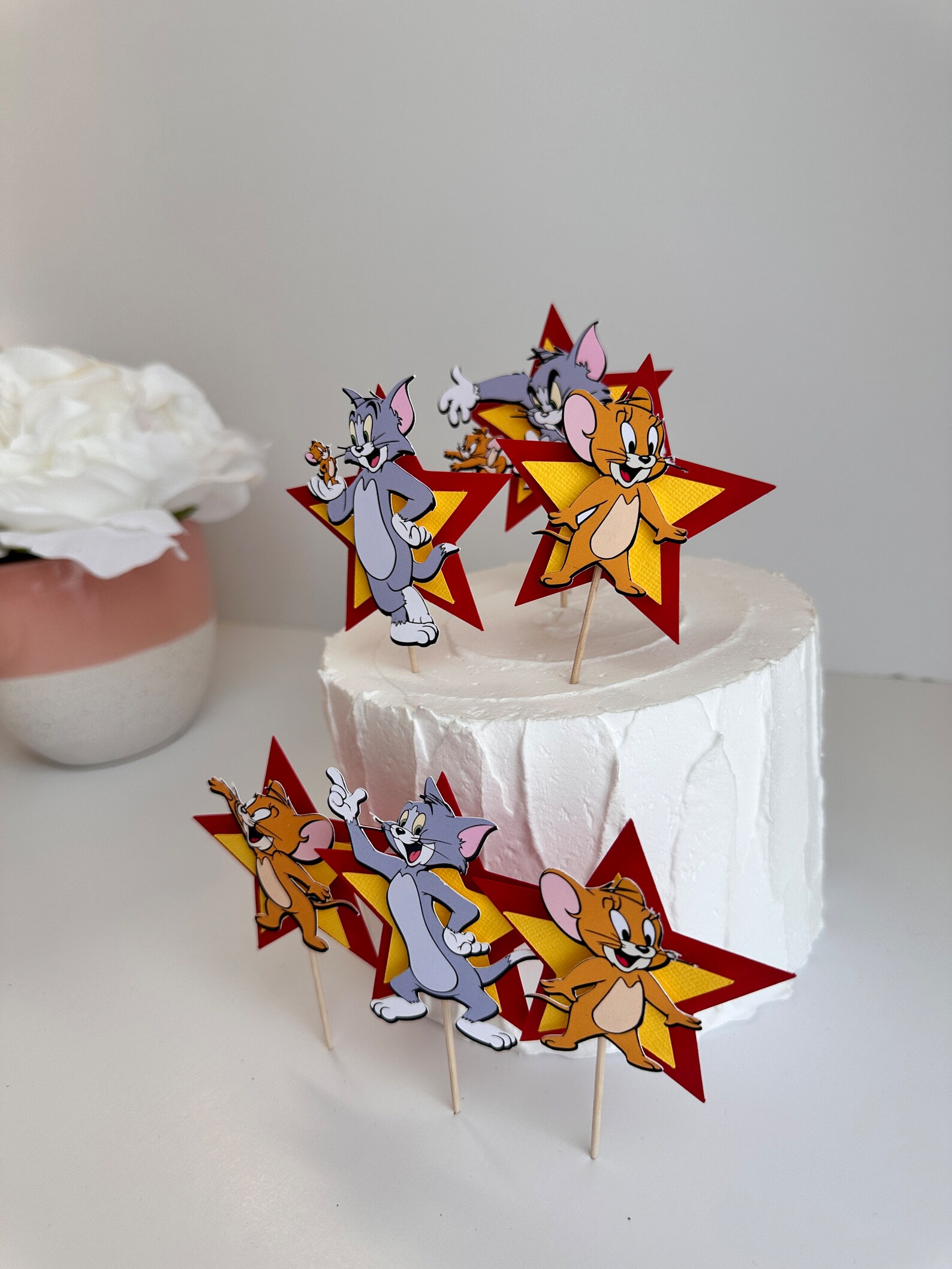 Tom & Jerry Cupcake Topper Tom Y Jerry Cupcake Topper Party - Etsy