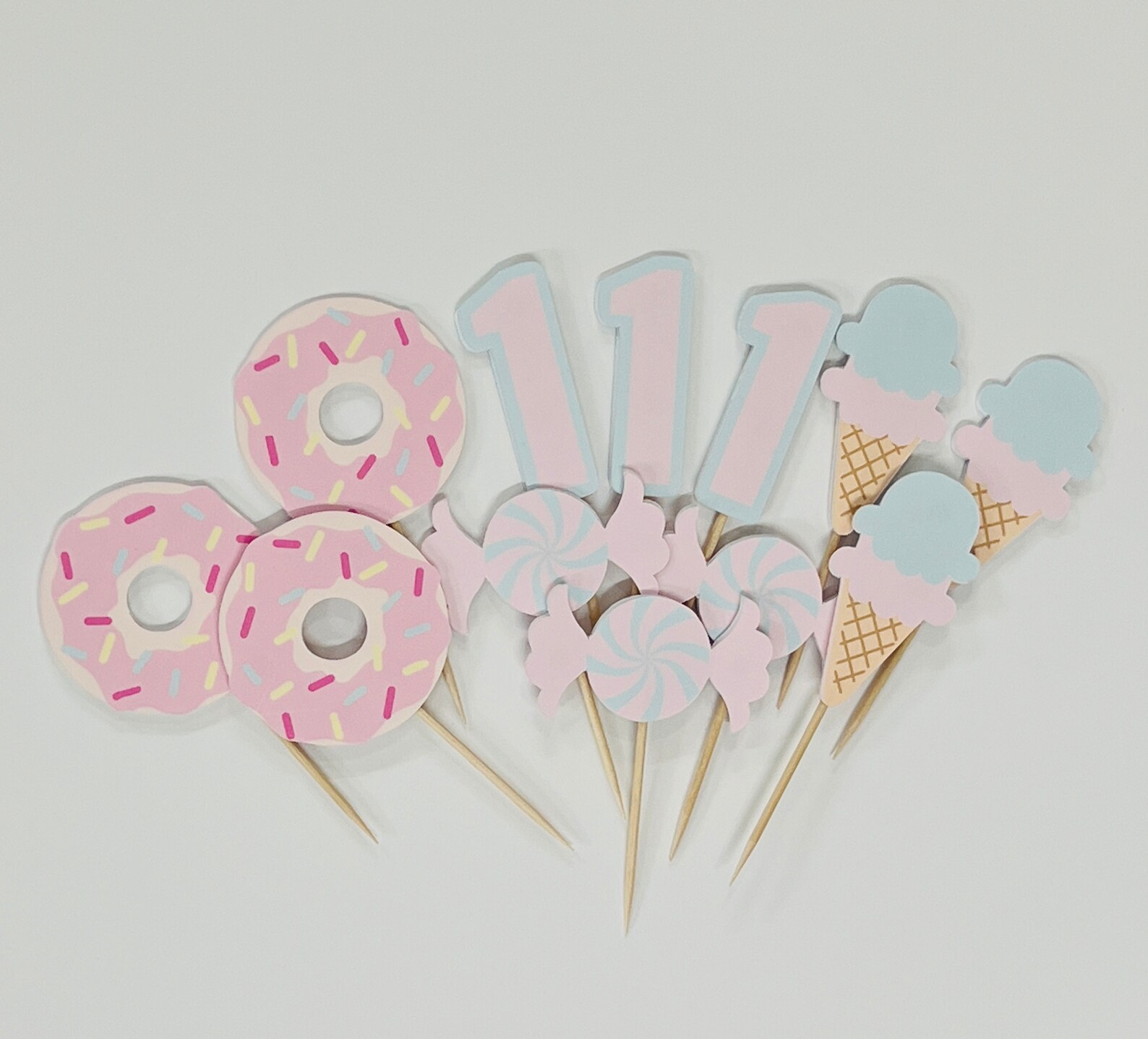 Ice Cream Cupcake Toppers Theme Set of 12 Birthday Ice - Etsy