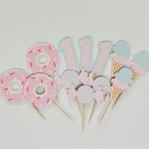 Ice Cream Cupcake Toppers Theme, Set of 12, Birthday, Ice Cream ...