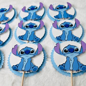 Stitch Cupcake Topper, Stitch Topper, Party Decor Stitch, Stitch Themed ...