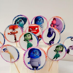 Inside Out Cupcake Topper, Inside Out Topper, Party Decor , Inside Out ...