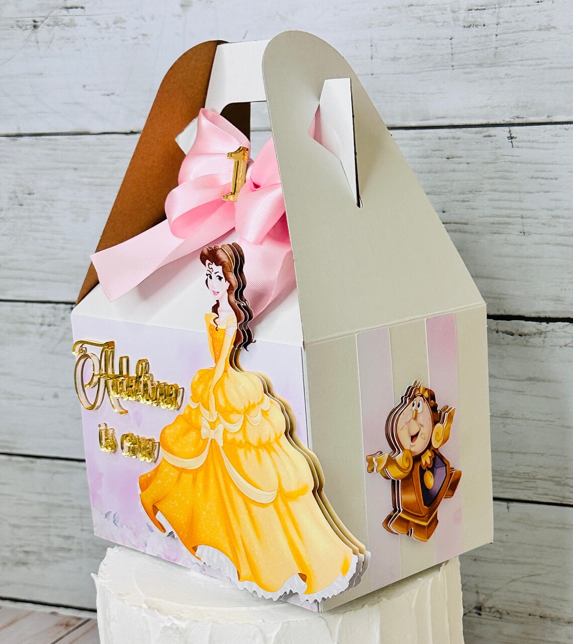Belle Gable Box, Belle Birthday, Party Decoration Box Belle, Favor Box ...