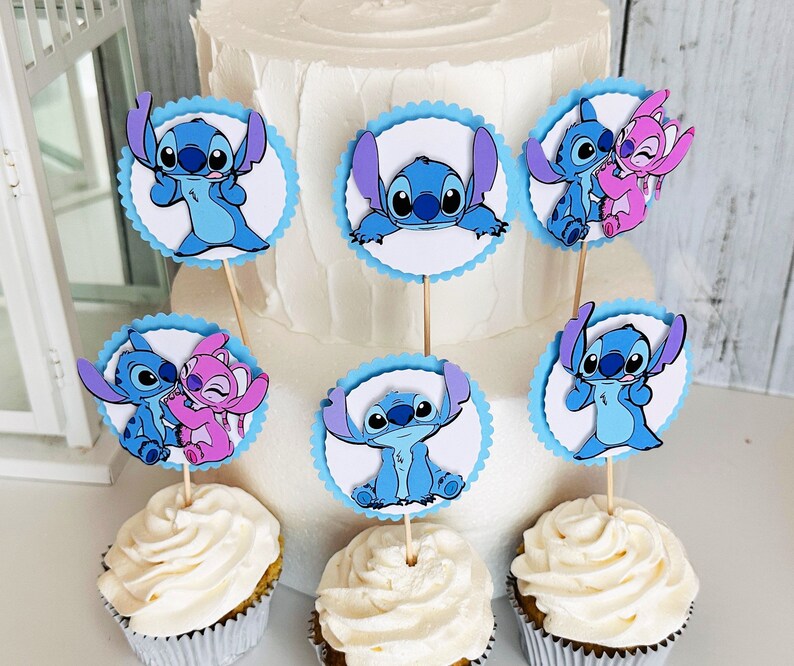 Stitch Cupcake Topper, Stitch Topper, Party Decor Stitch, Stitch Themed ...