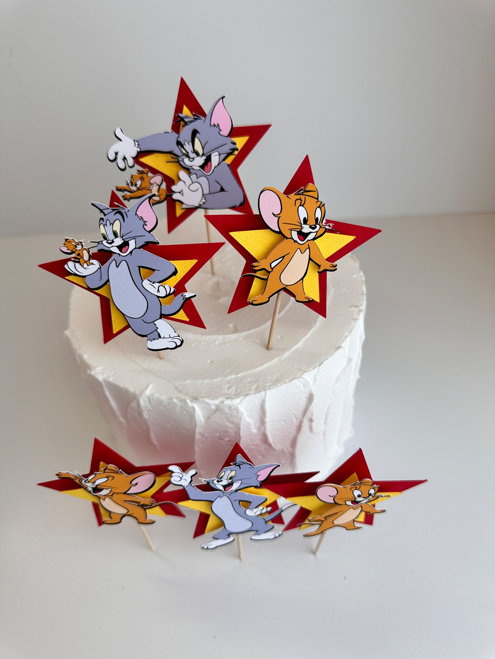 Tom & Jerry Cupcake Topper Tom Y Jerry Cupcake Topper Party - Etsy