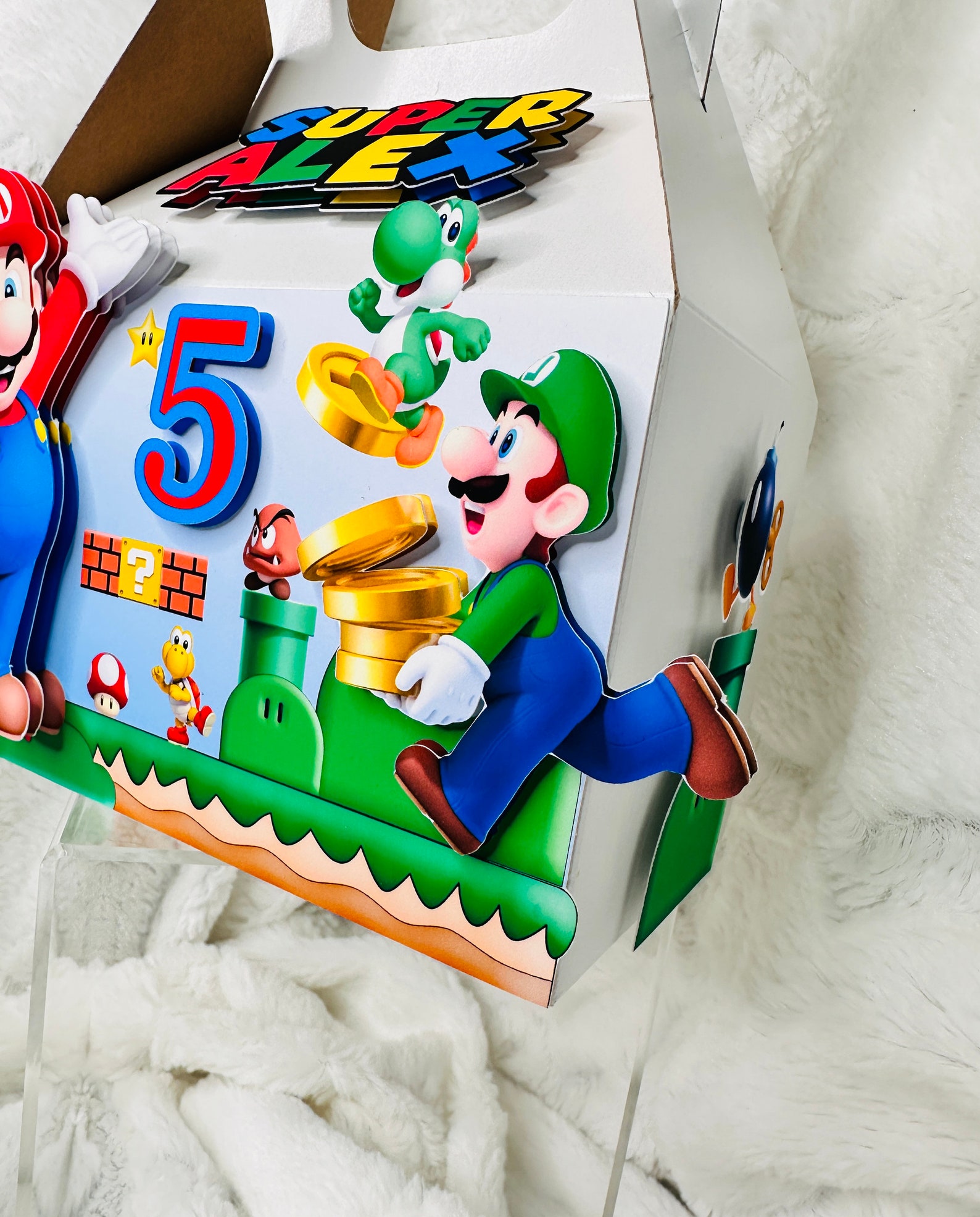 Favor Box Súper Mario Bros, Party Decoration Super Mario Bros, Favor ...