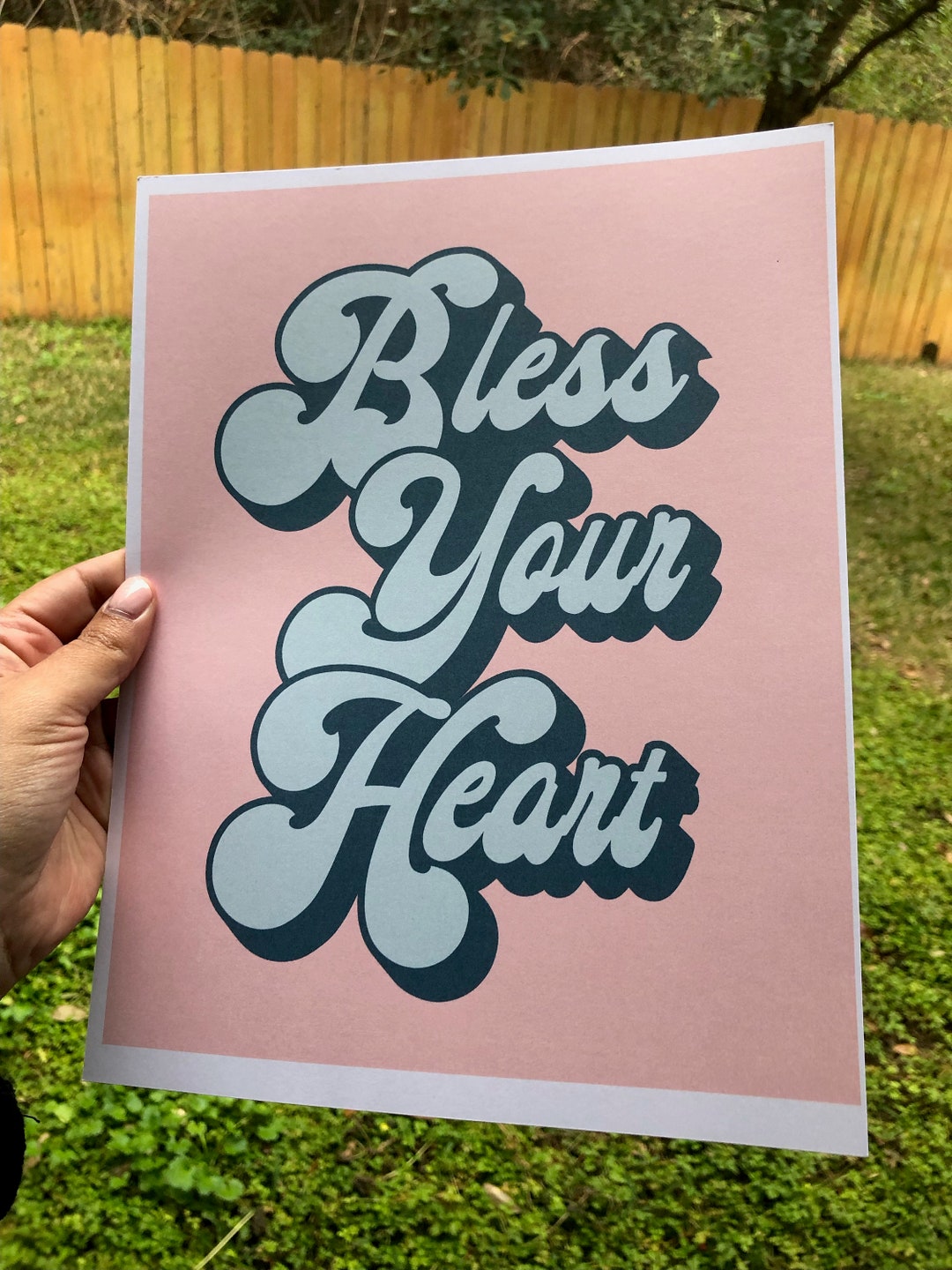BLESS YOUR HEART Printable Art Print Southern Phrases, Digital Download ...