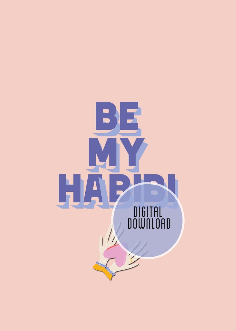 Be My Habibi Printable Postcard, Valentine's Card, Galentine's Card ...