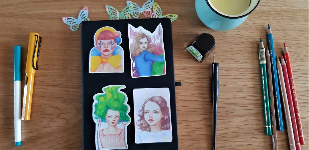 Vintage Style Girls Sticker Pack, Nostalgic Sticker Pack, Bujo Stickers ...