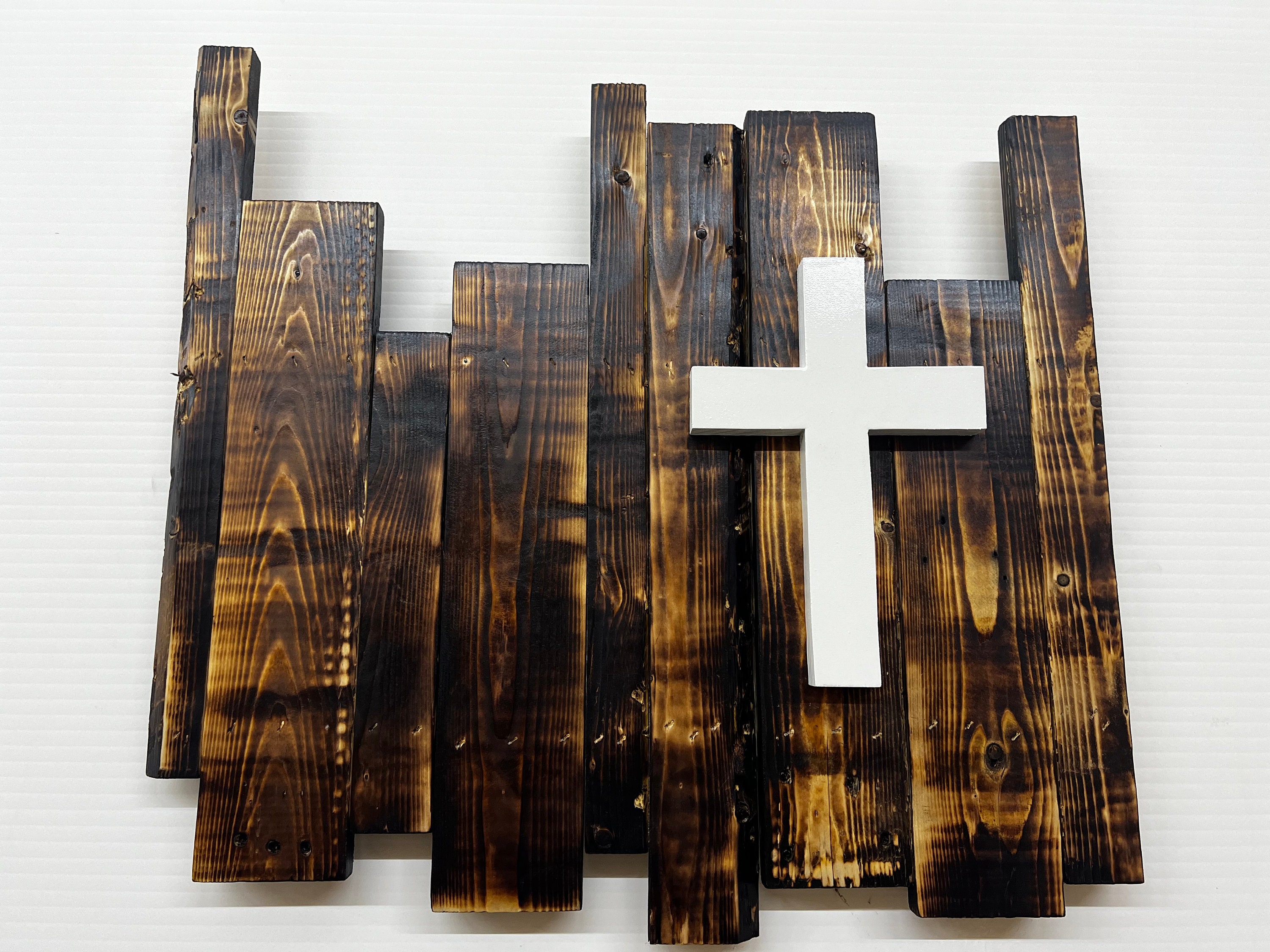 Pallet Wood Sign With White Cross - Etsy