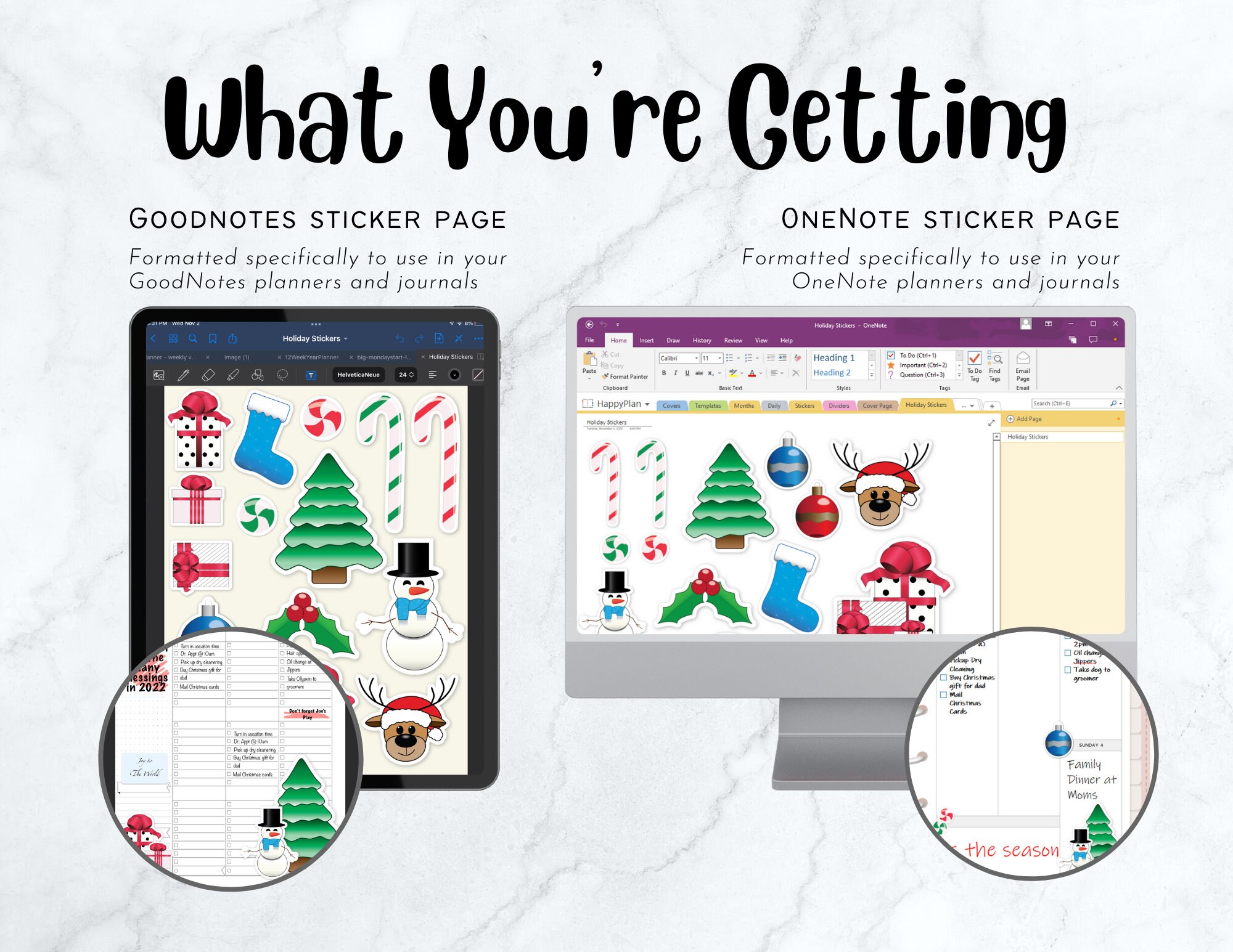 CHRISTMAS Digital Stickers Goodnotes Onenote Notability Xodo PNG ...
