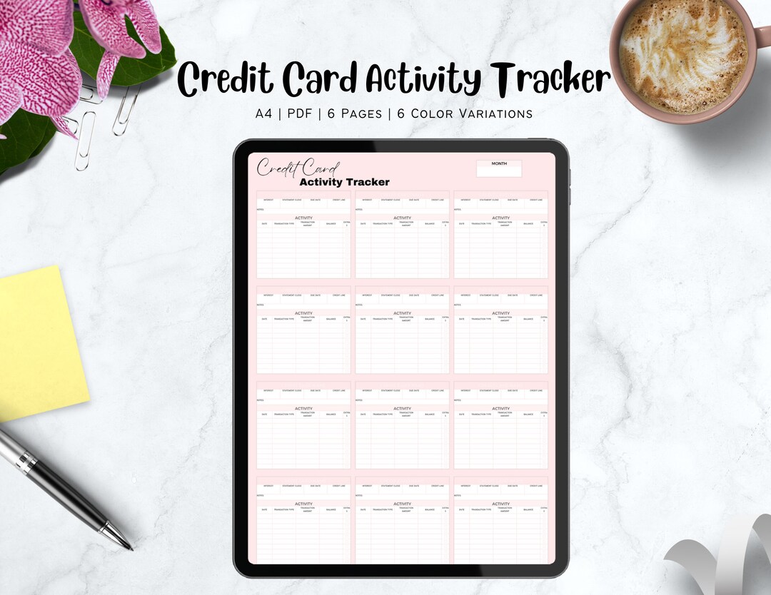 Credit Card Activity Tracker Goodnotes Onenote Notability Xodo PDF ...