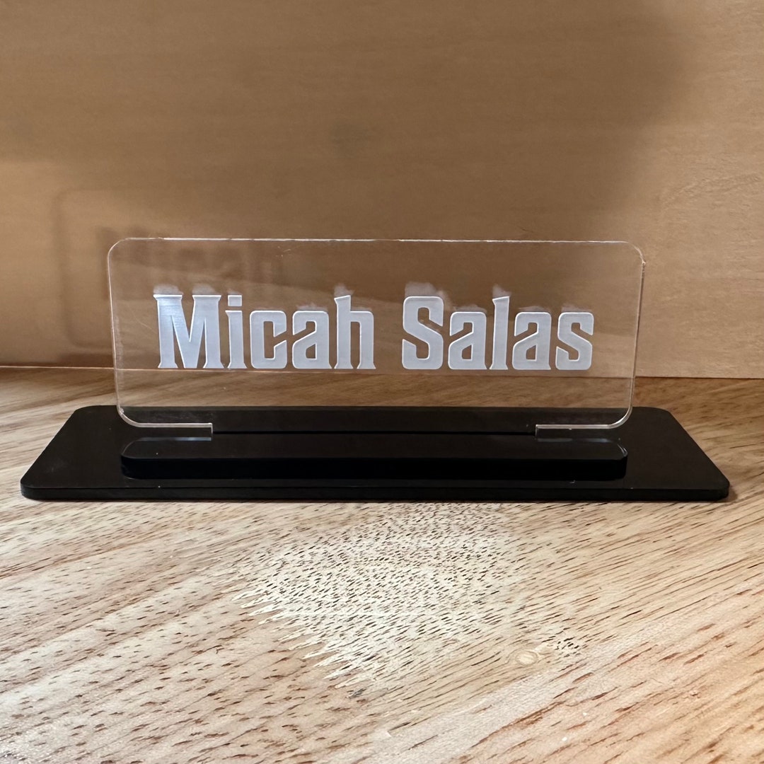 Custom Acrylic Desktop Name Plate Crystal Clear Acrylic Customized With ...