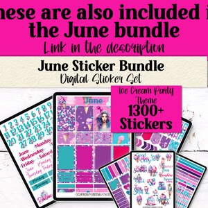 Summer Digital Sticker Set | June Digital Planner Stickers | iPad ...
