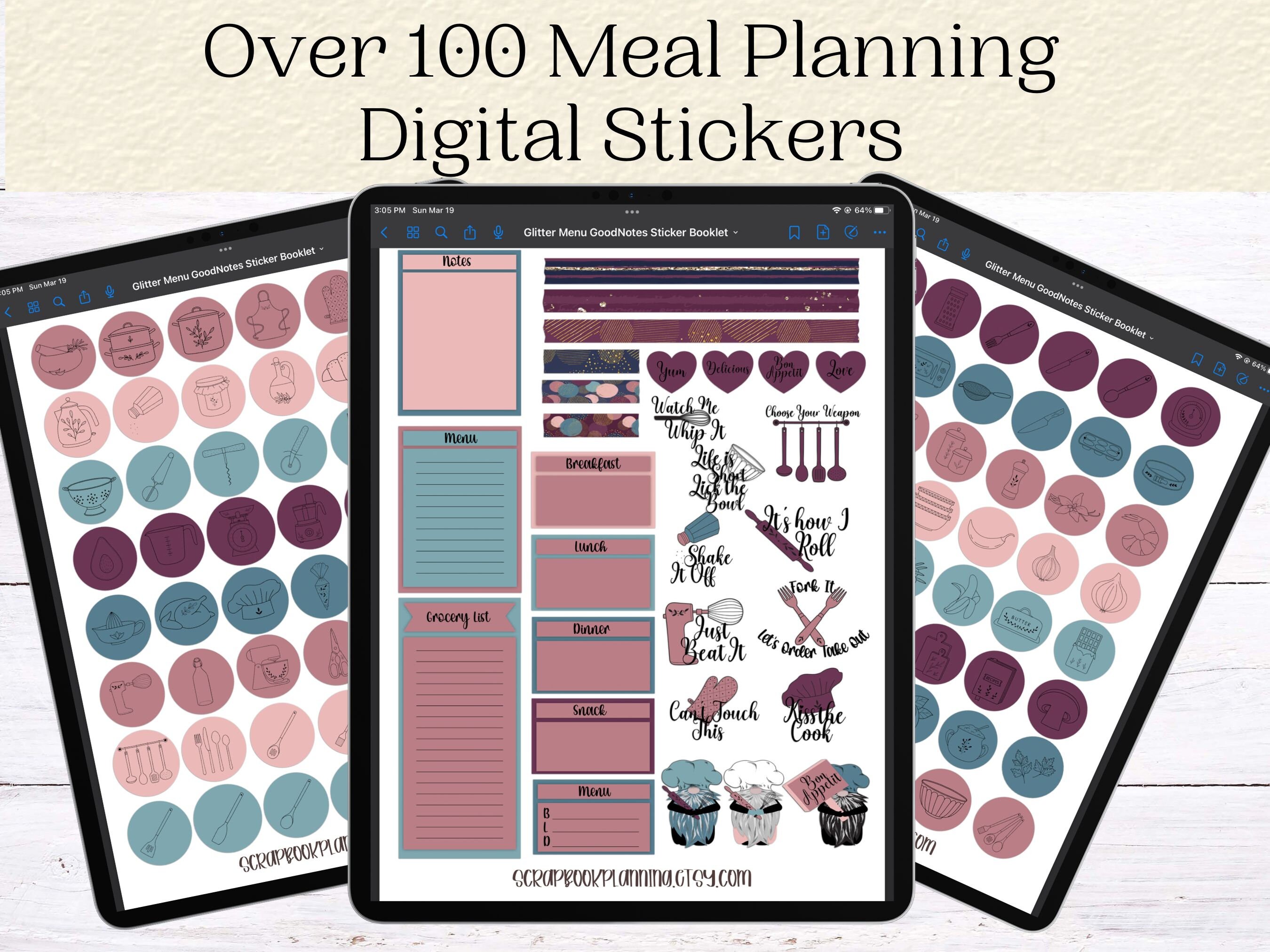 Digital Sticker Pack Glitter Theme Goodnotes Elements - Etsy