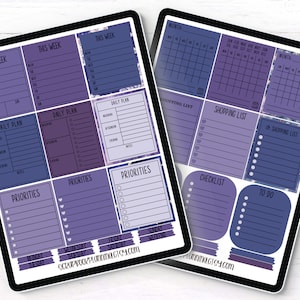 Purple Dreams Planner Stickers: 100+ Digital Widgets (PNG + Goodnotes ...