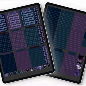 Digital Widget Stickers | Dark Mode Galaxy Theme Stickers | Goodnote ...