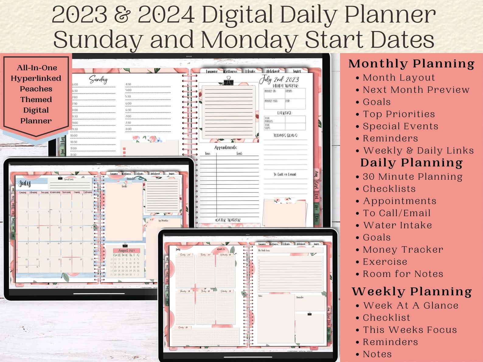 Goodnotes Planner Digital Stickers 2023 2024 Digital Planner Self Care ...