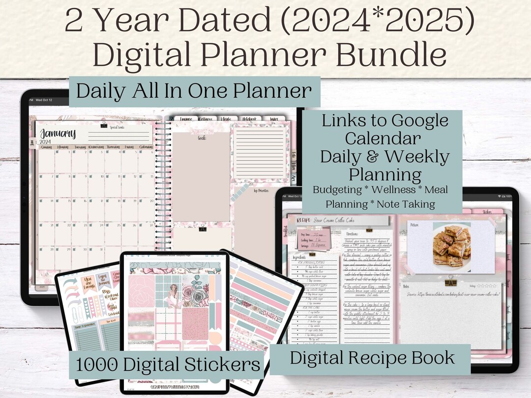 2 Year Dated Digital Planner Bundle 2024 2025 Goodnotes Element ...