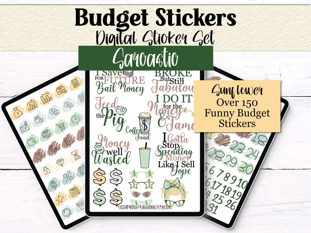 Sarcastic Budget Stickers Financial Planner Digital Stickers Goodnotes ...