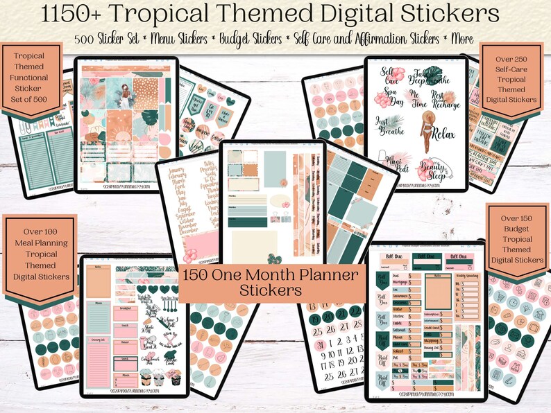 Summer Digital Sticker Pack Digital Planner Stickers - Etsy