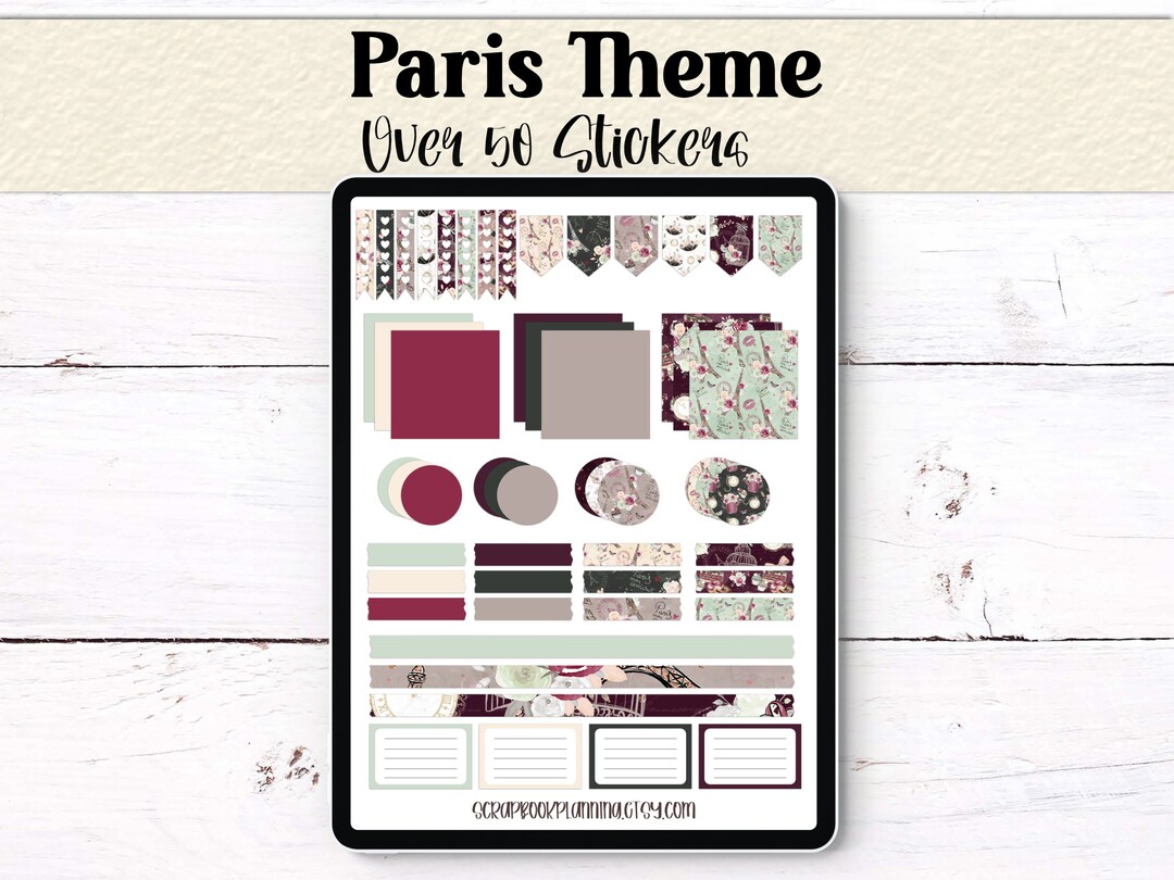 Functional Digital Stickers Paris Theme Digital Stickers Goodnote ...
