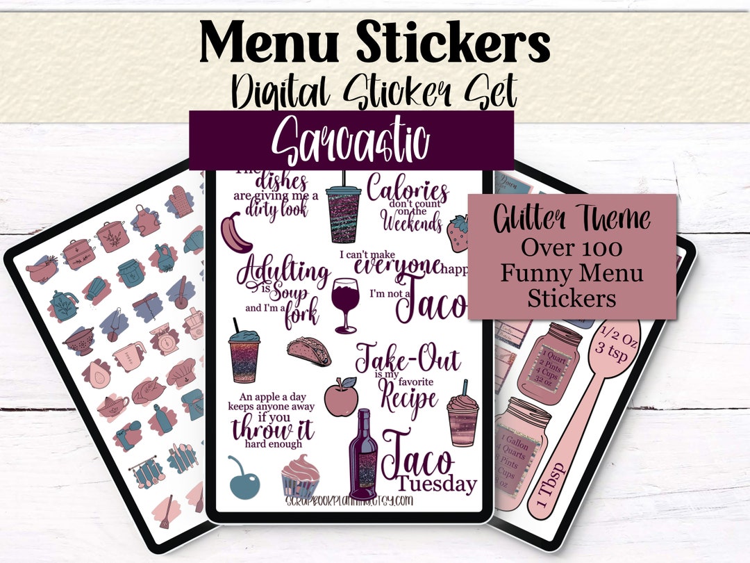 Menu Digital Stickers Digital Recipe Book Stickers Goodnote Elements ...