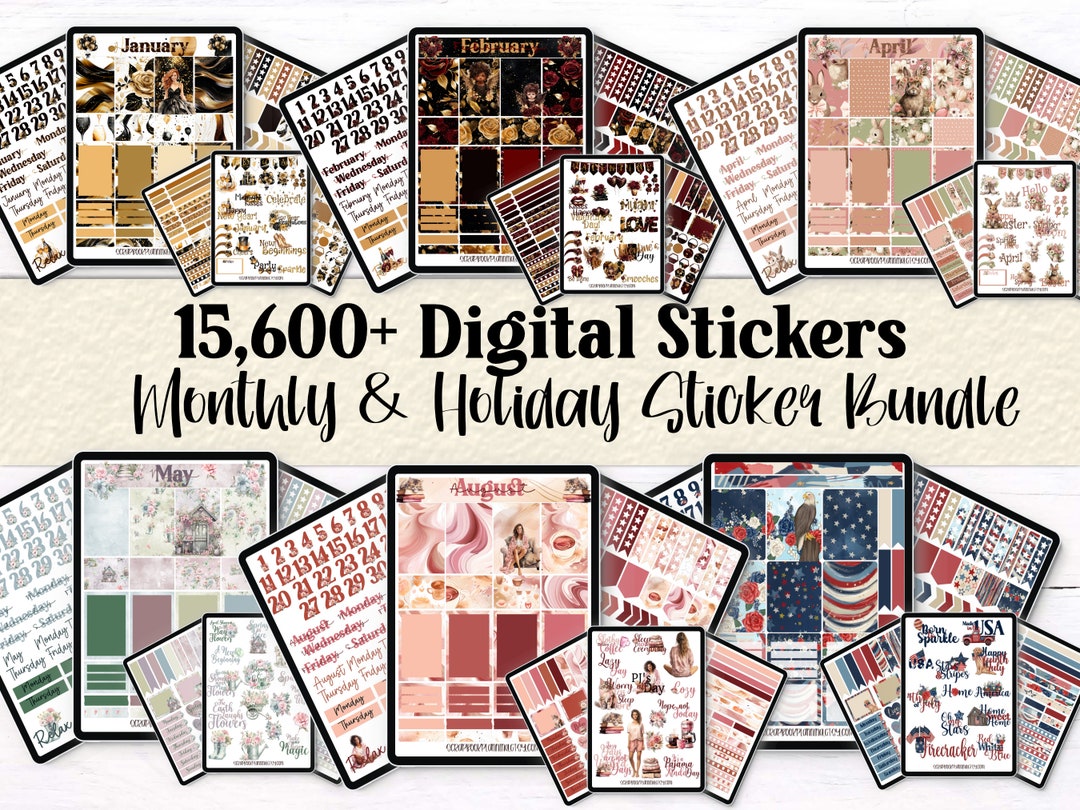 Mega Planner Sticker Pack: 15,600+ Holiday & Monthly Stickers (digital ...