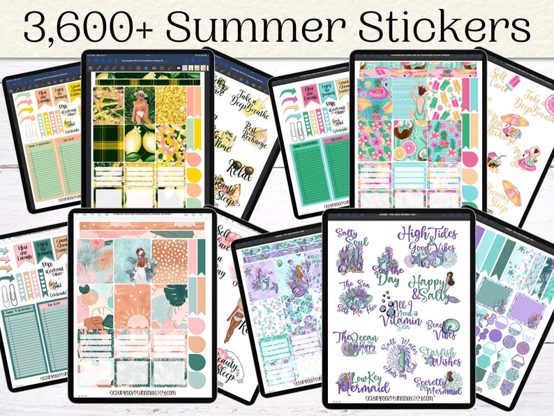 Summer Digital Sticker Pack Digital Planner Stickers - Etsy