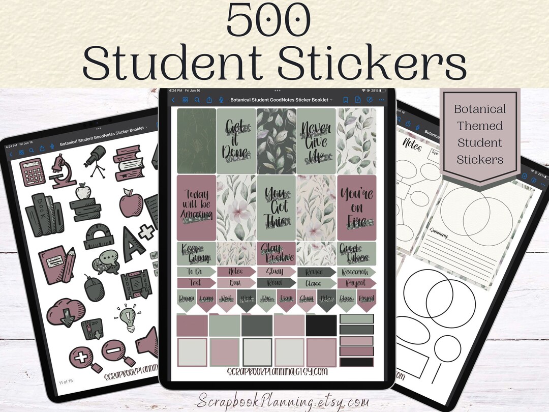500 Digital Student Stickers Botanical Study Stickers Education ...
