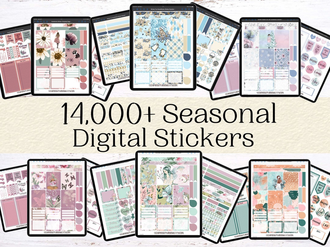 14,000+ Seasonal Digital Planner Stickers: Mega Sticker Pack (digital ...