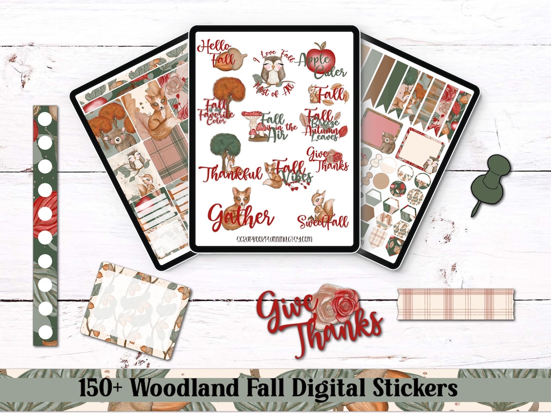 Woodland Fall Digital Planner Stickers | 150+ Cozy Autumn Goodnotes ...