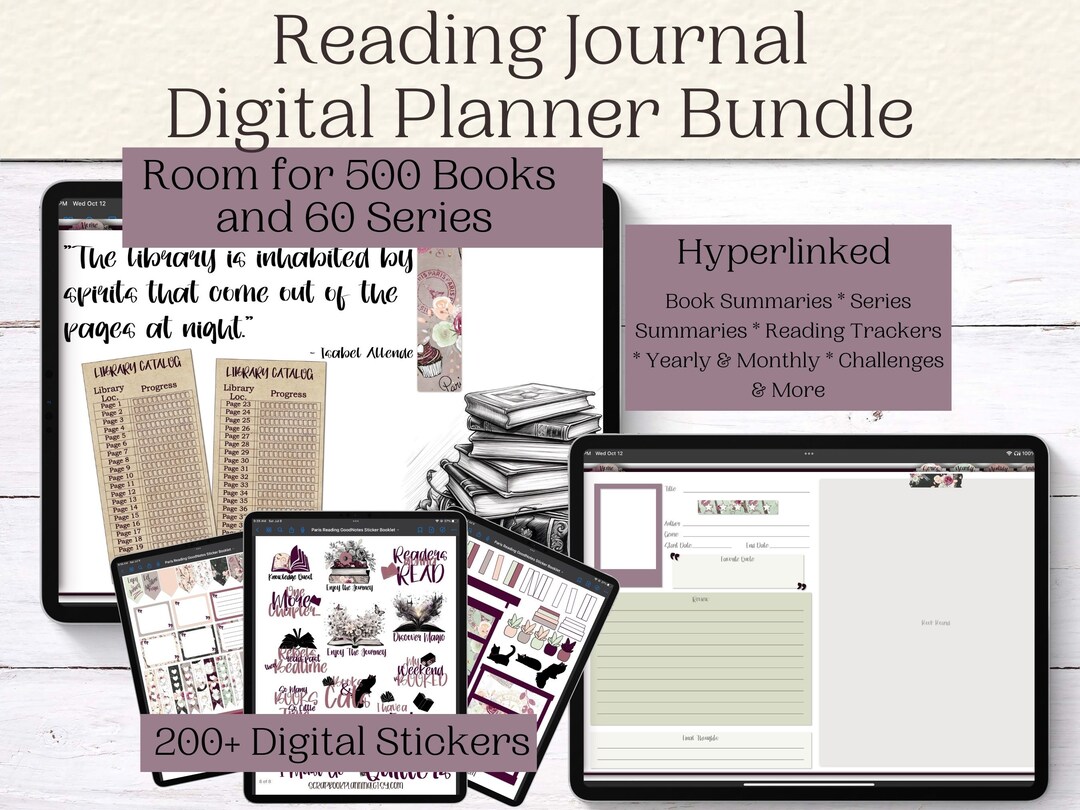 Digital Reading Journal Digital Reading Planner Book Board Reading Log ...