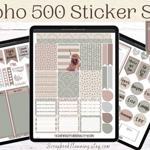 Botanical 500 Digital Sticker Set Botanical Themed Ipad - Etsy