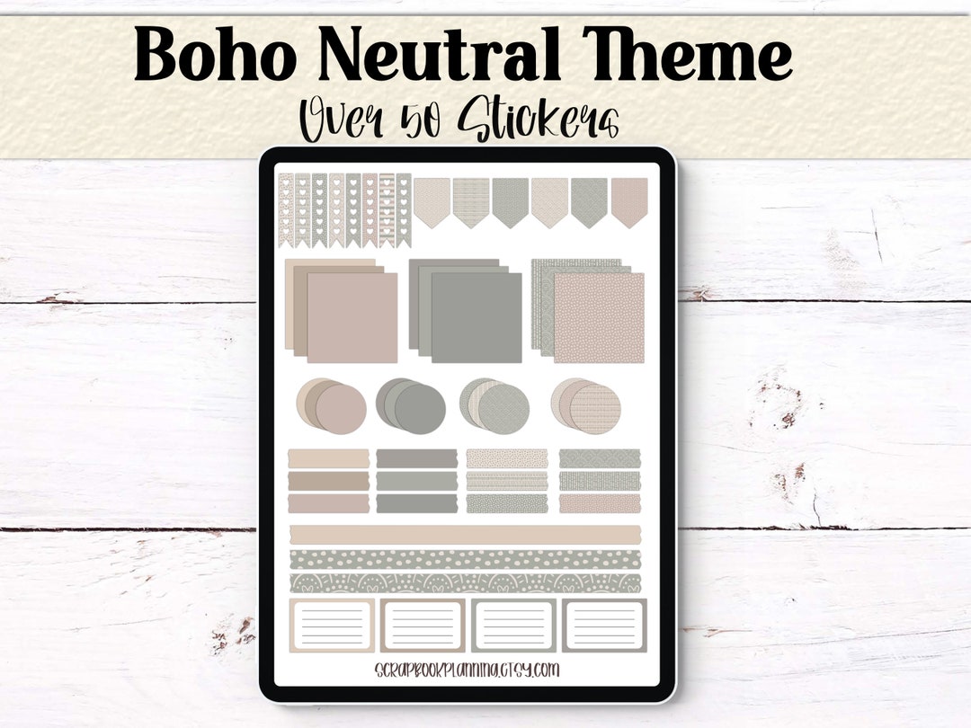Functional Digital Stickers Boho Neutral Theme Digital Stickers ...