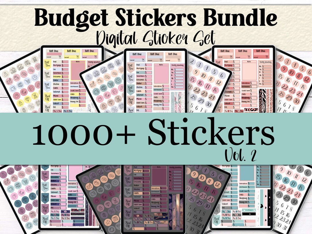Digital Budget Sticker Pack Vol 2 | Digital Planner Stickers ...