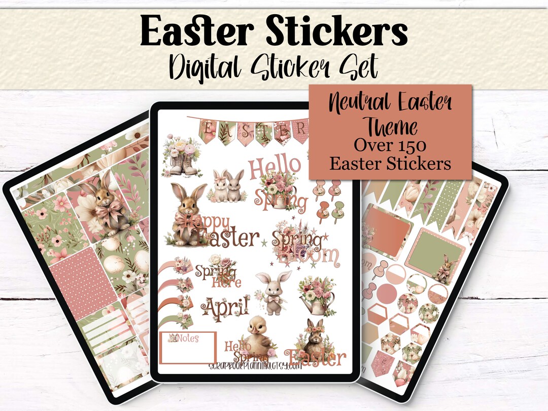 Easter Digital Sticker Set | April Digital Planner Stickers | iPad ...