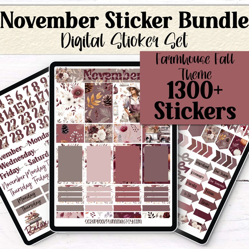 November Stickers - Etsy