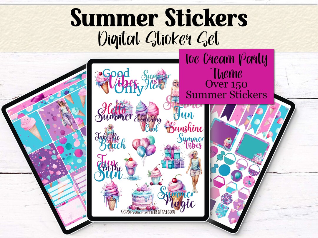 Summer Digital Sticker Set | June Digital Planner Stickers | iPad ...
