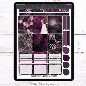 Purple Halloween Digital Sticker Set: Goodnotes Planner Stickers (PNG ...