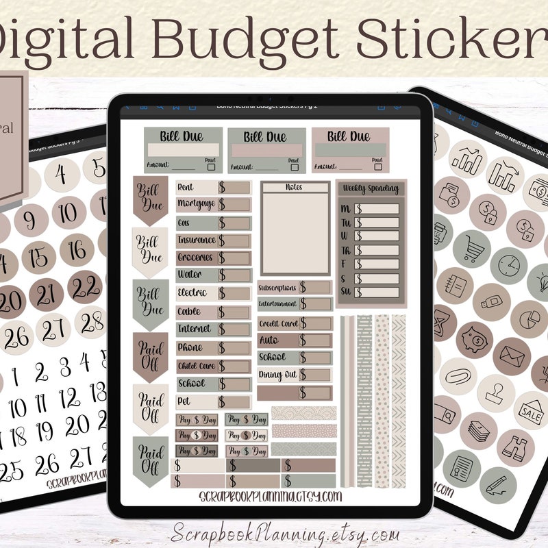 Neutral Stickers - Etsy