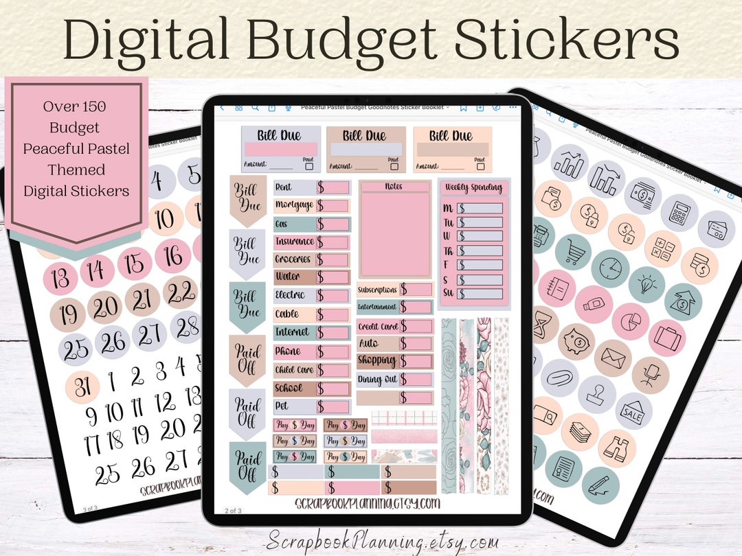 Budget Digital Stickers Peaceful Pastel Themed Goodnotes Finance ...