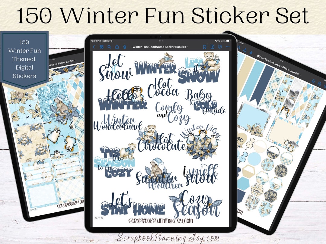 Winter Fun Digital Sticker Set | Seasonal Digital Stickers | iPad ...