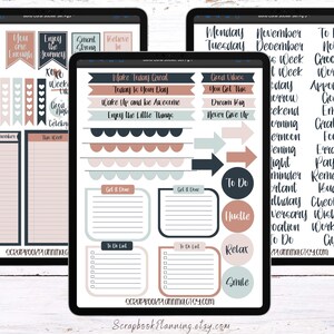 Digital Sticker Set | Boho Coral & Navy Planner Stickers | 500 iPad ...