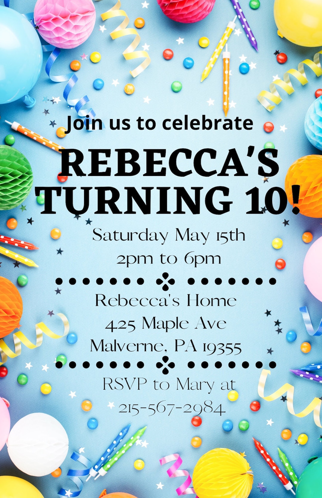 Editable Birthday Invitation Party Invitation Birthday Party Designs ...